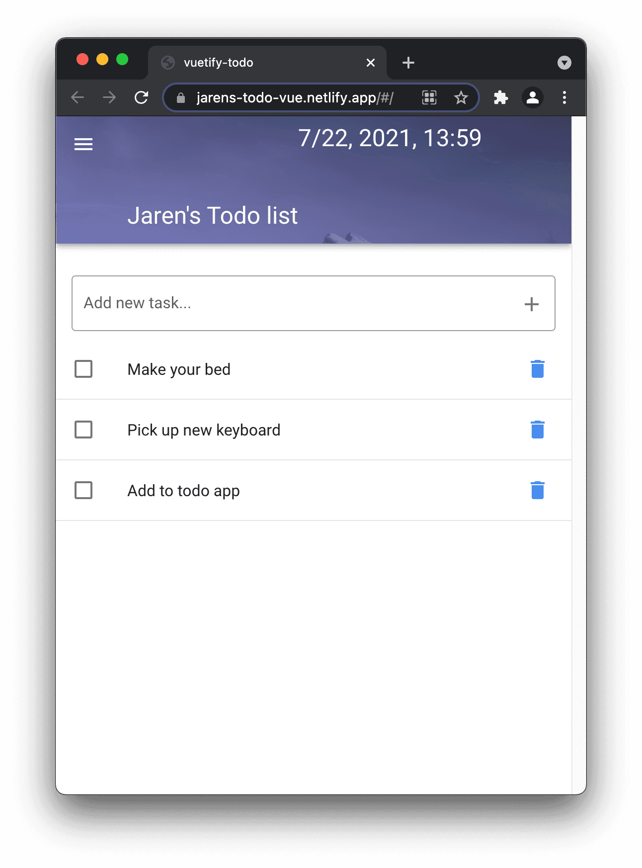 Vuetify ToDo App JM